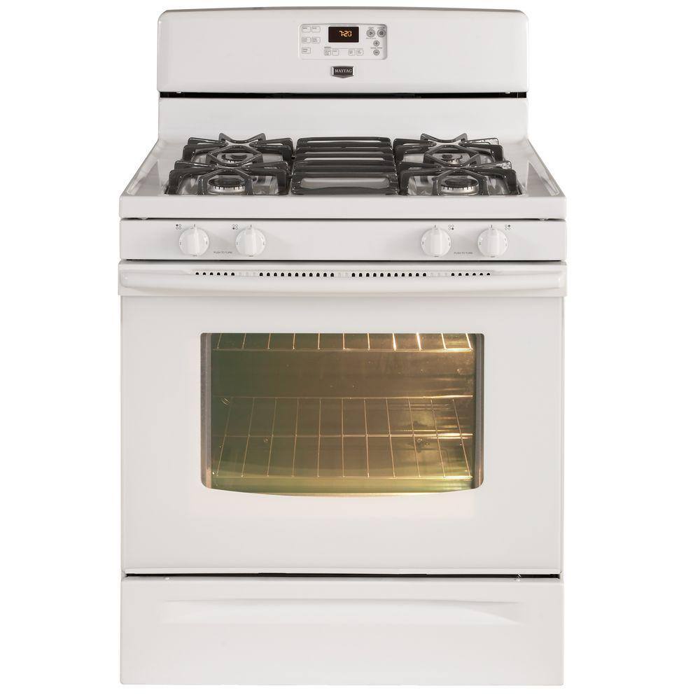 Maytag 5 cu. ft. Gas Range with Self-Cleaning Oven in White MGR7662WW ...