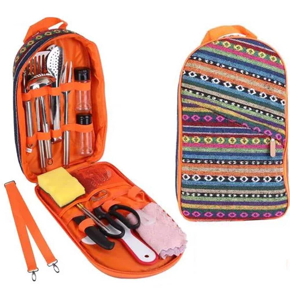 Justincity 19 Piece Camping Cooking Utensil Kit Portable Picnic ...