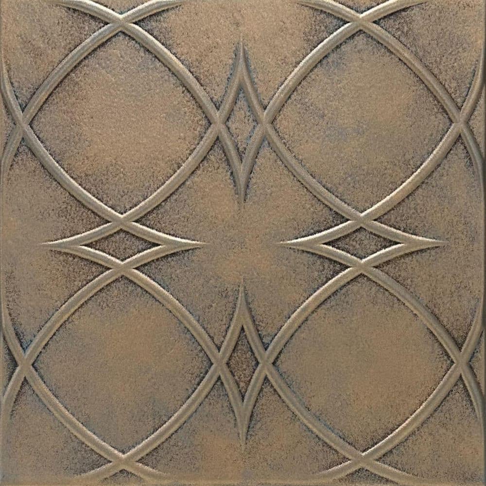 A La Maison Ceilings Circles and Stars Aged Copper 1.6 ft. x 1.6 ft ...