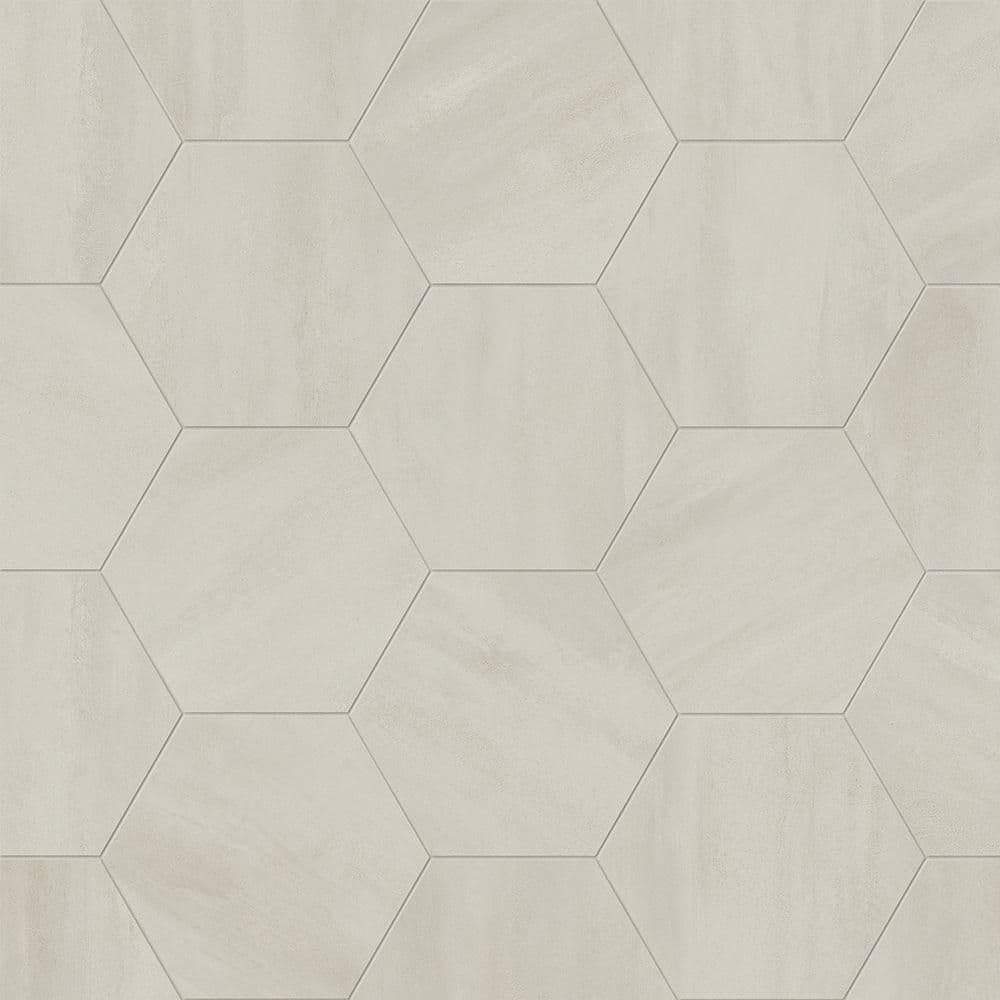 Corso Italia Hexagon Ray Mercury Matte 8.5 in. x 10 in. Concrete Look ...