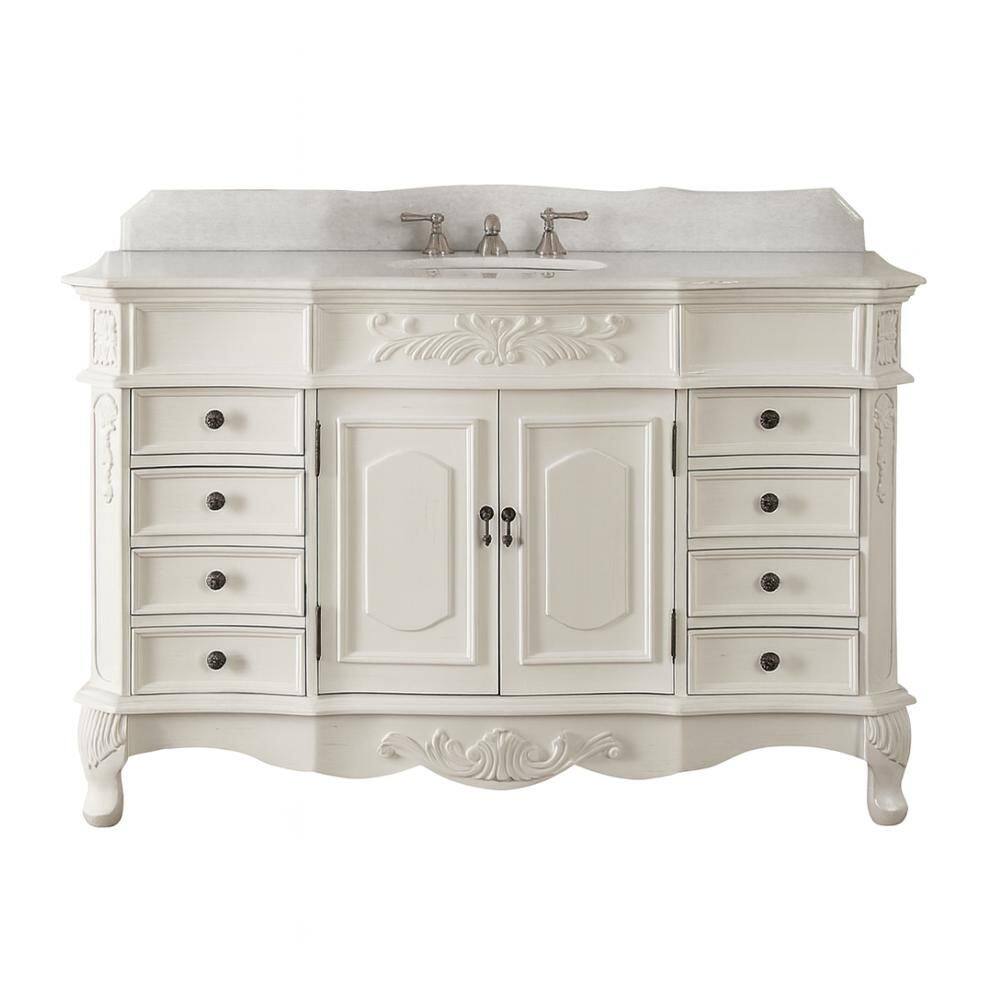 Benton Collection Beckham 56 in. W x 22 in D. x 36 in. H Bath Vanity in ...