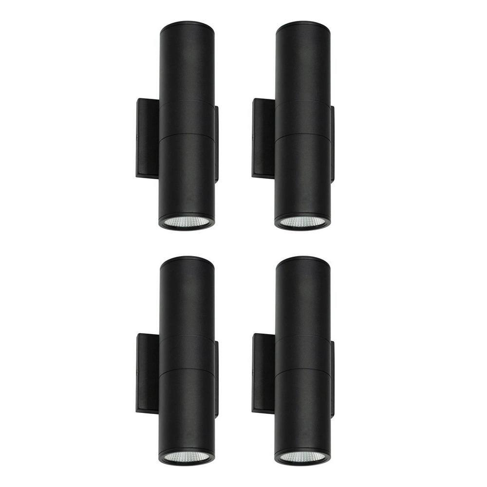 Kira Home Enzo Black Modern Wall Sconce with Black Shade, 4-Pack RV ...