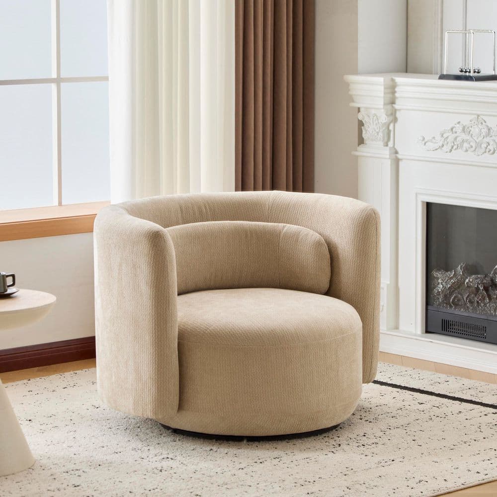 CHRISTOPHER KNIGHT HOME Riva Modern Curved Swivel Chair Khaki ...
