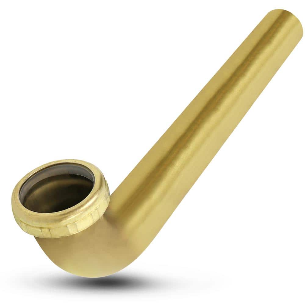 PLUMBFLEX 1-1/2 in. x 18 in. Brass Slip Joint Waste Bend for Tubular ...