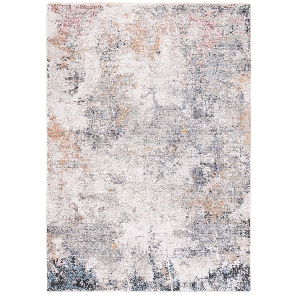 SAFAVIEH Jasmine 8 ft. x 10 ft. Gray/Taupe Distressed Marble Area Rug ...