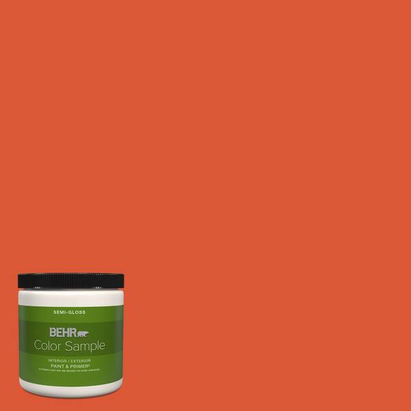 BEHR PREMIUM PLUS 8 oz. #P190-7 Inferno Semi-Gloss Interior/Exterior ...