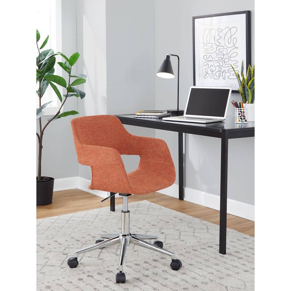 Lumisource Margarite Fabric Adjustable Height Task Chair in Orange ...