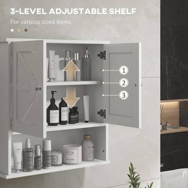 Tileon 23 in. W x 24 in. H Farmhouse Rectangular White Surface Mount Medicine Cabinet without Mirror with Adjustable Shelf YJHDRA462 The Home Depot