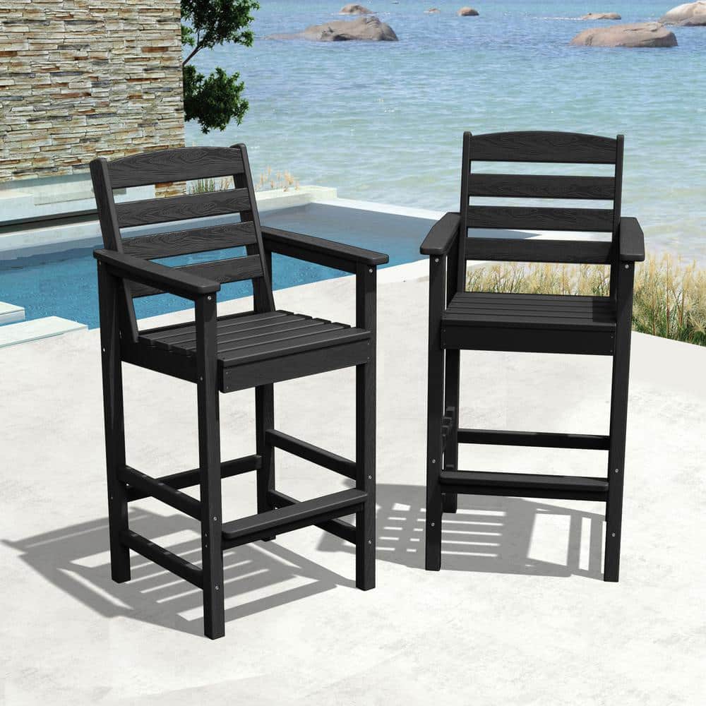 Counter Height Outdoor Chairs Tall Adirondack Chair (40.9" H) - HDPE ...