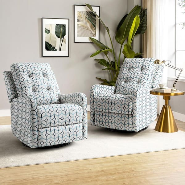 ARTFUL LIVING DESIGN Felipe Multi-Floral Ivory Wing Back Swivel Rocker ...