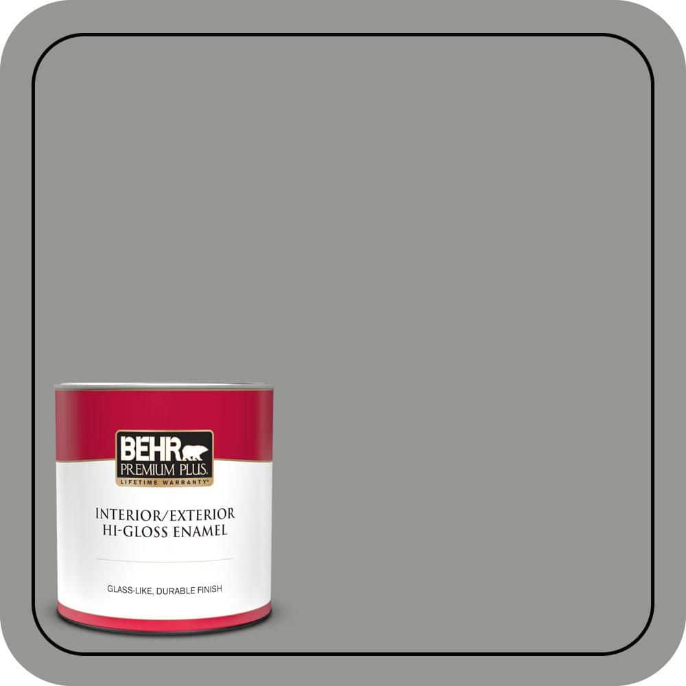 BEHR PREMIUM PLUS 1 qt. #PPU24-19 Shark Fin Hi-Gloss Enamel Interior ...