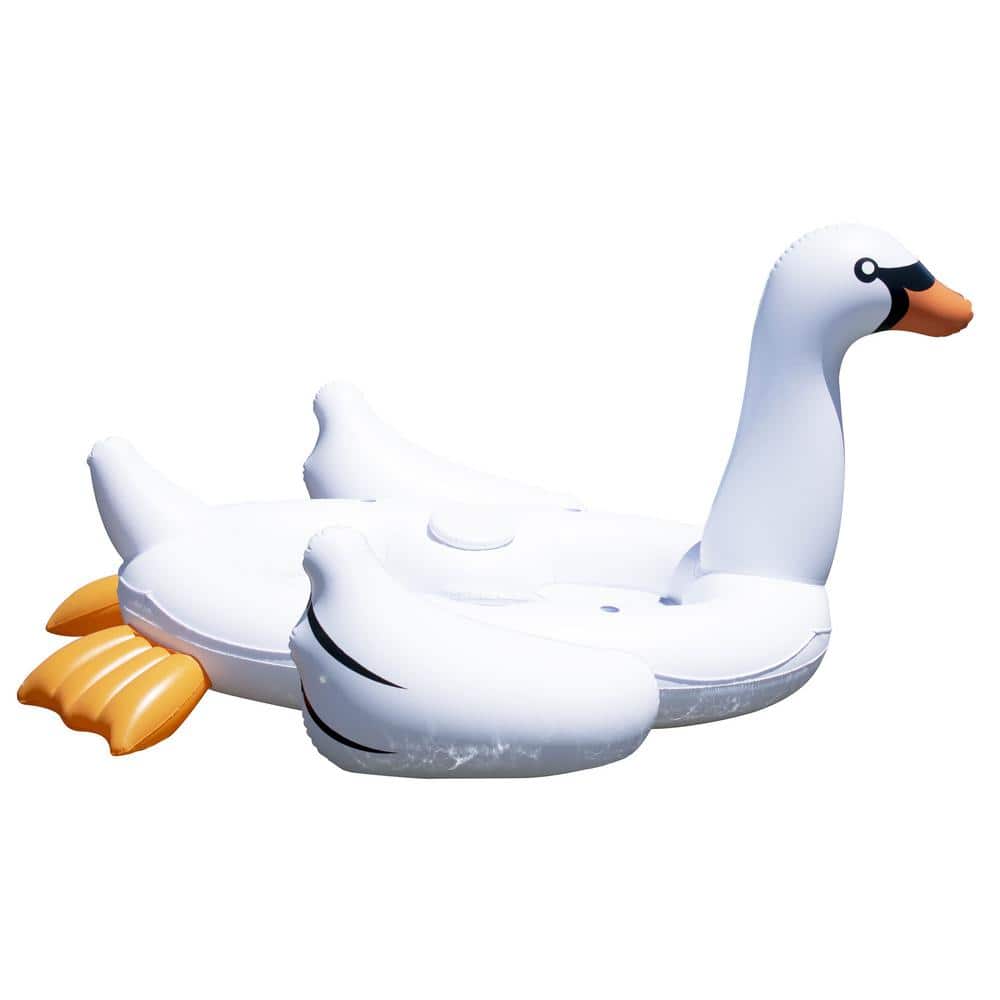 Swimline Super Swan Vinyl 6-Person Oasis Island Inflatable Pool Lake ...