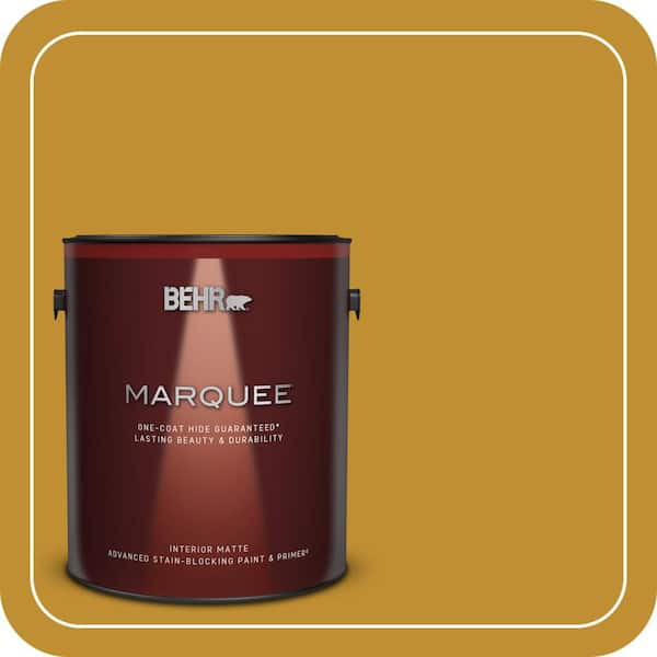 BEHR MARQUEE 1 gal. #M290-7 Turmeric Matte Interior Paint & Primer ...