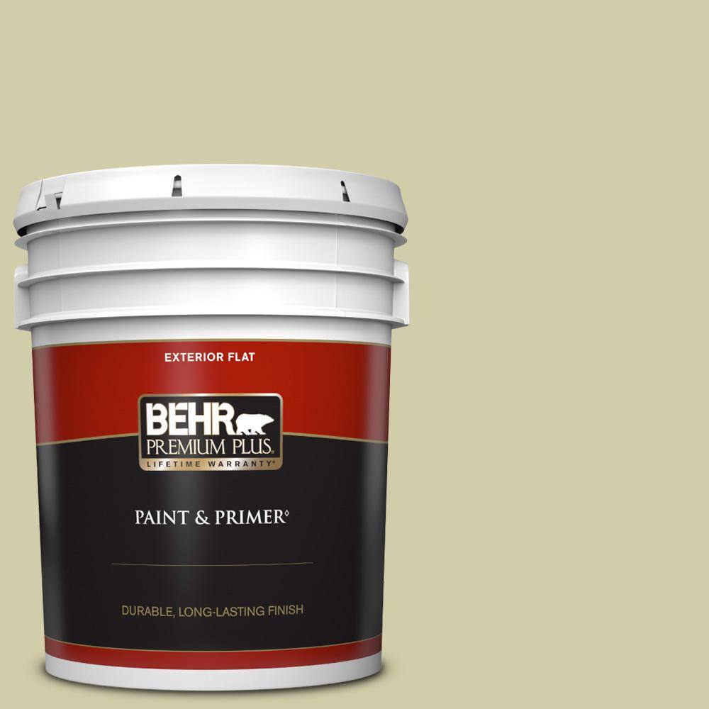 BEHR PREMIUM PLUS 5 gal. #S340-3 Hybrid Flat Exterior Paint & Primer ...