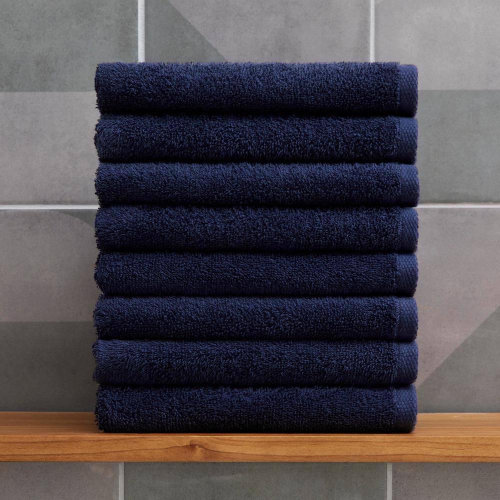 StyleWell Cotton 8-Piece Midnight Hand Towel Set HAND_NAVY_8PK - The ...