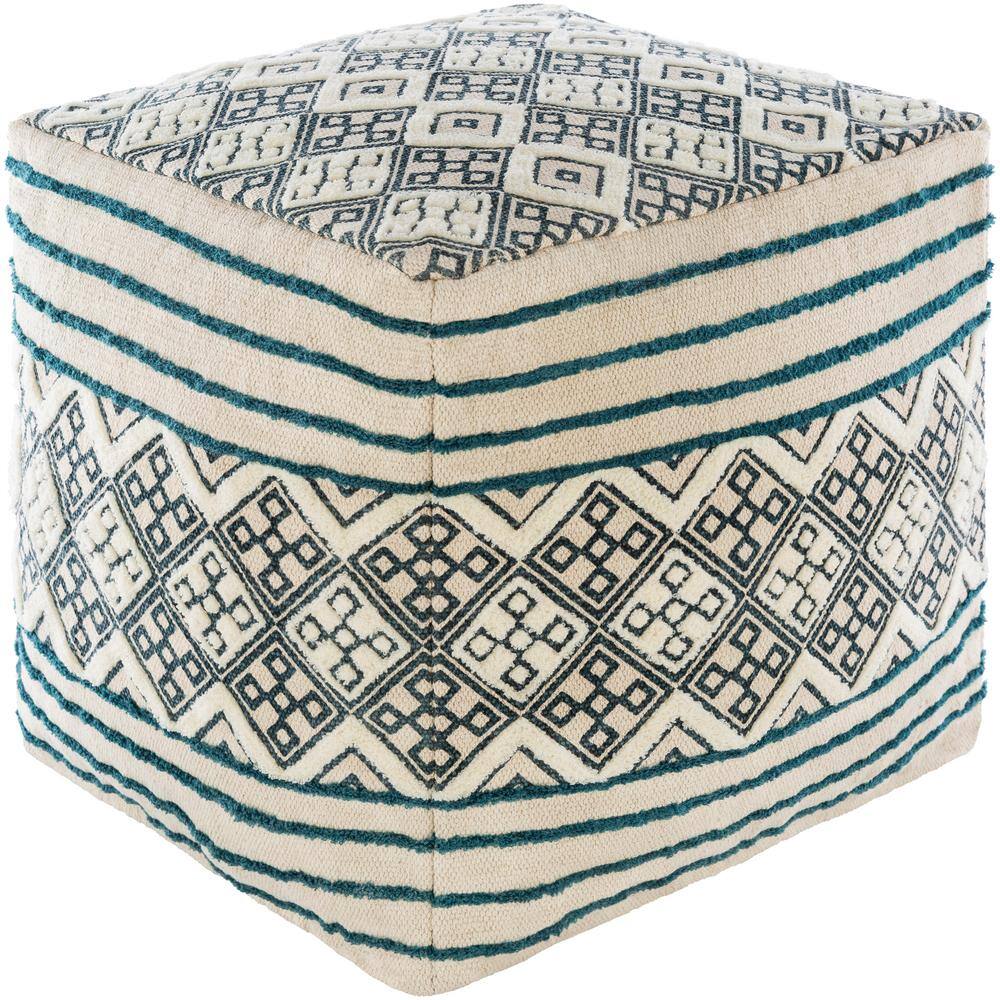 Livabliss Syeda Diamond Light Gray Cotton Cube Accent Pouf S00161025467 ...