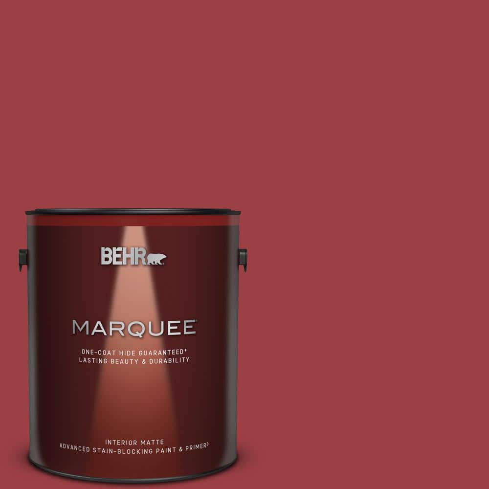 BEHR MARQUEE 1 gal. #QE-06 Reddest Red Matte Interior Paint & Primer ...