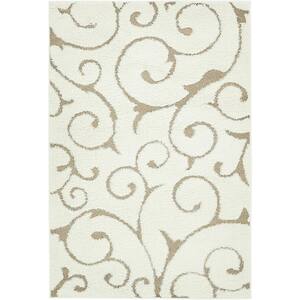 Unique Loom Floral Shag Carved Green 2' 0 x 6' 7 Runner Rug 3133087