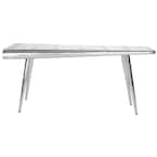 SAFAVIEH 67 in. Rectangular Silver Writing Desk with Open Storage ...