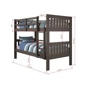Donco Kids Grey Twin over Full Mission Bunk Bed with Twin Trundle 1018 ...