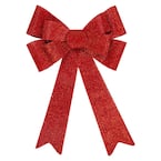 9 in. 36-Light LED Red Ribbon Bow RB33-R009-A