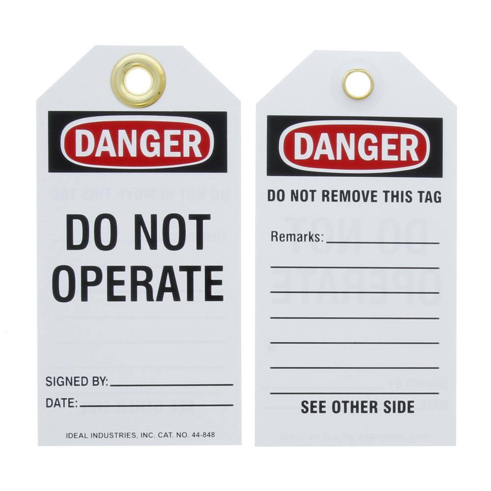 IDEAL Lockout Tag, Standard, "Do Not Operate" (25 Bag) 44-848 - The ...