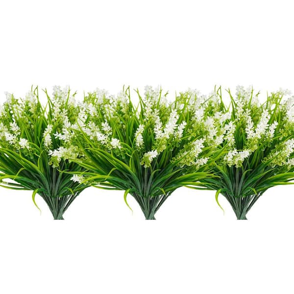 Afoxsos 1 in. White Artificial Plant Outdoor UV Resistant Faux Monkey ...