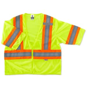Ergodyne GLoWEAR 8246Z L/XL Lime Hi-Vis Type R Class 2 Two-Tone Mesh Vest with Reflective 8246Z