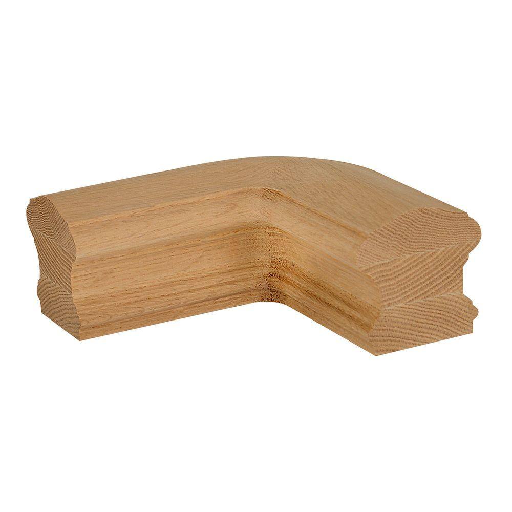 EVERMARK Stair Parts 7711 Unfinished Red Oak 90° Level Quarter-Turn ...