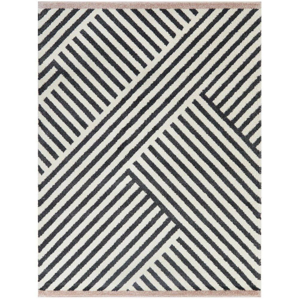 BALTA Emmeline Black 5 ft. 3 in. x 7 ft. Striped Area Rug 3099052 - The ...