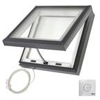 VELUX 30-1/2 in. x 30-1/2 in. Fresh Air Electric Venting Curb-Mount Skylight with Laminated Low ...