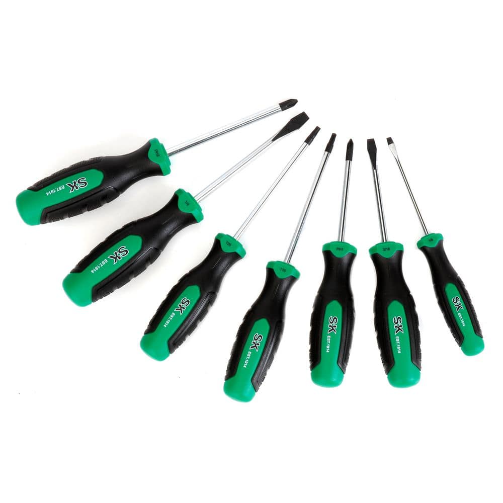 SK SK01335 Tools Slotted, Phillips, and Torx Drive Screwdriver Set (7 ...