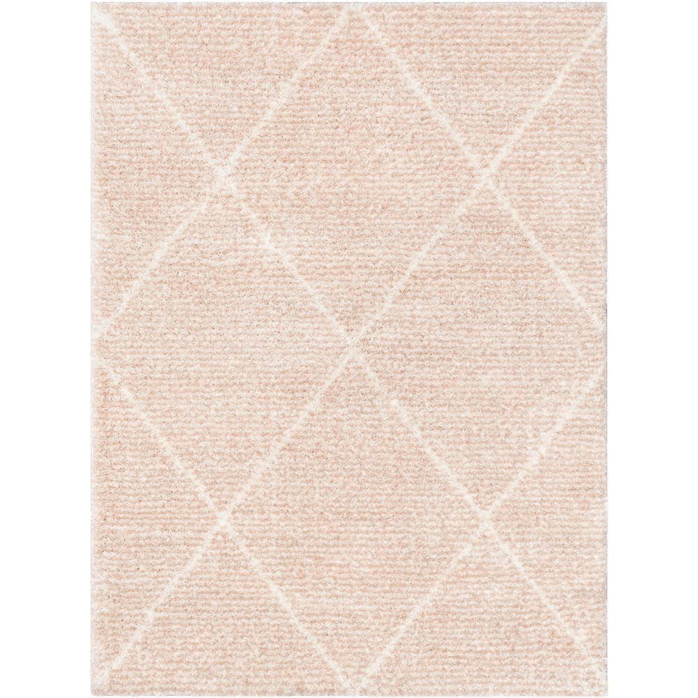 Well Woven Celeste Aviero Moroccan Diamond Shag Blush 5 ft. 3 in. x 7 ...