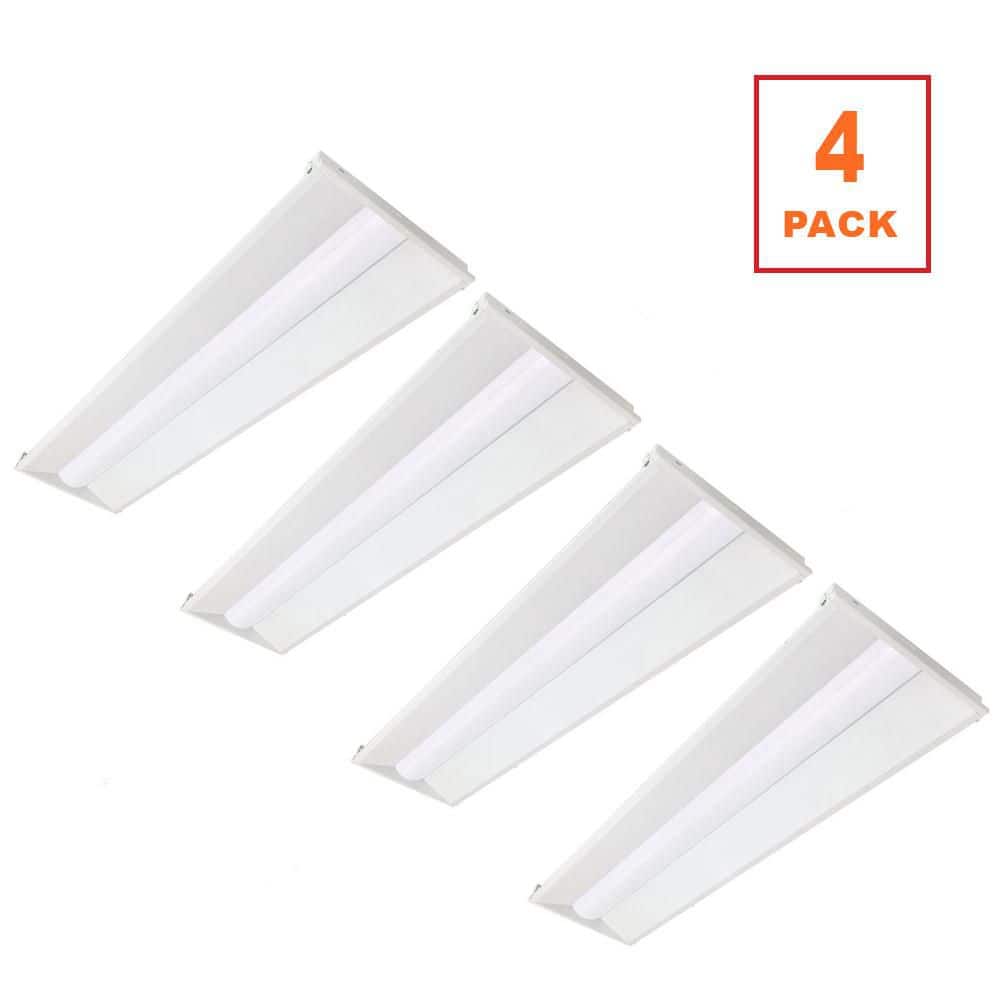 ETI LIGHTING 1 ft. x 4 ft. Boost Center Basket Integrated LED Troffer ...