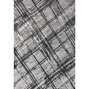 JONATHAN Y Slant Modern Abstract Beige/Gray 5 ft. x 8 ft. Area Rug ...