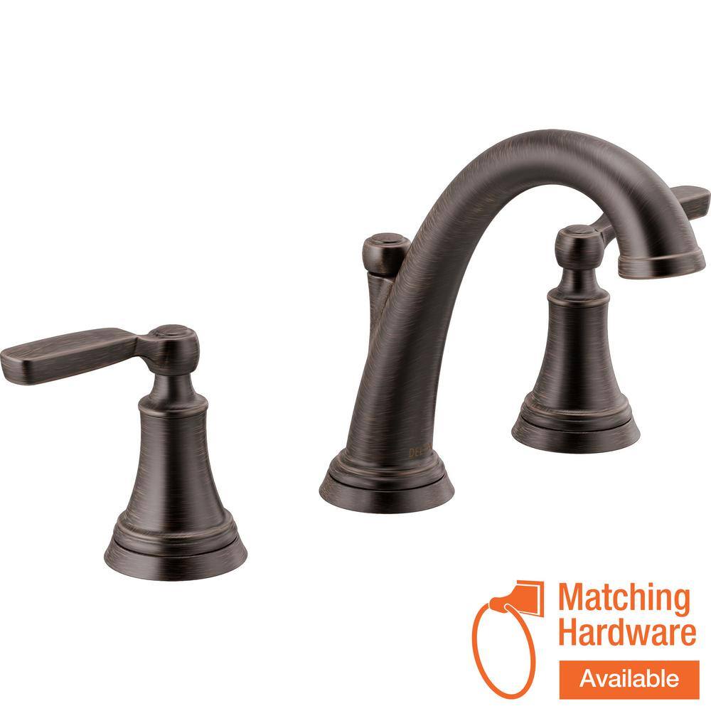 Delta Woodhurst 8 in. Widespread 2-Handle Bathroom Faucet in Venetian ...