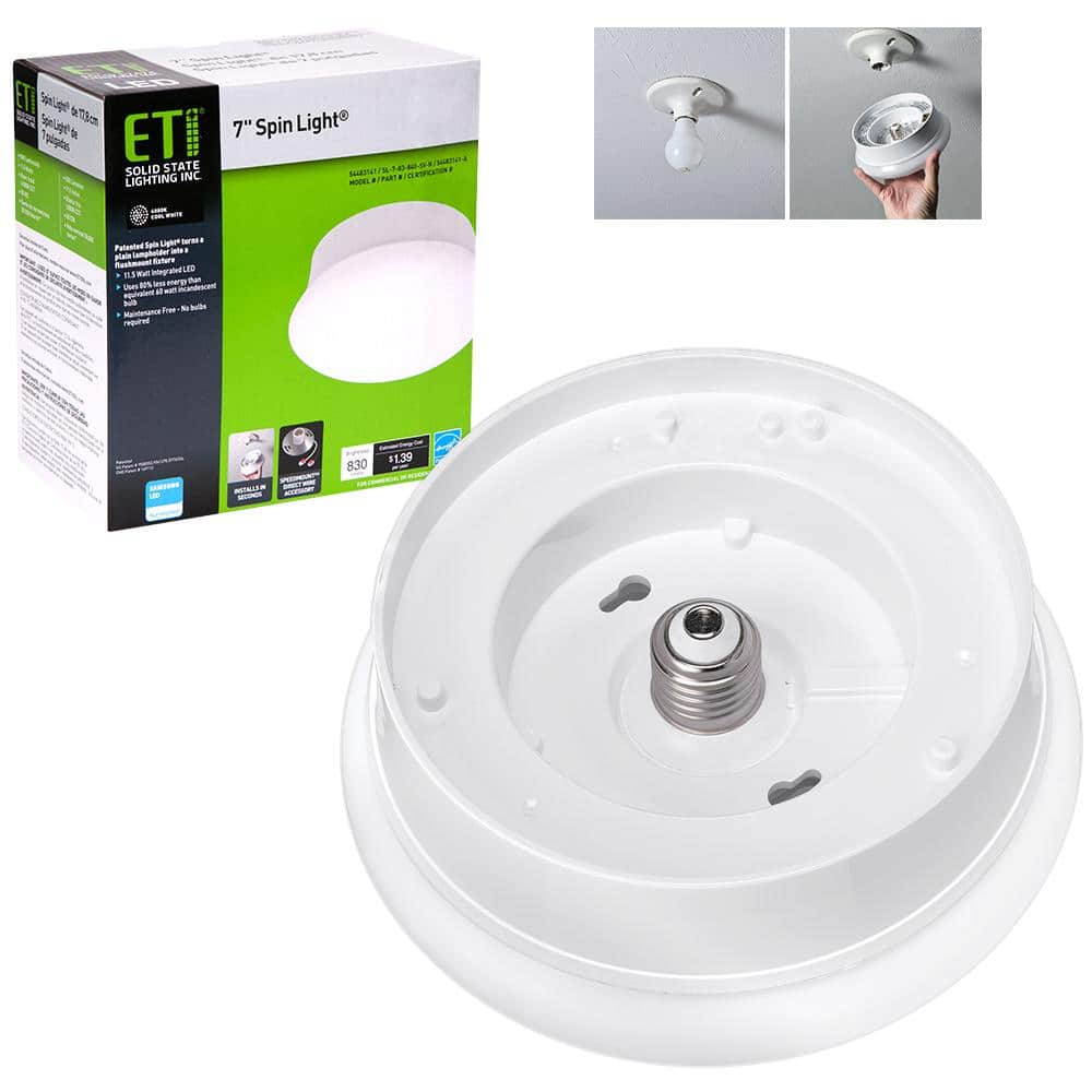 Reviews for ETI LIGHTING Spin Light 7 in. Closet Light LED Flush Mount ...