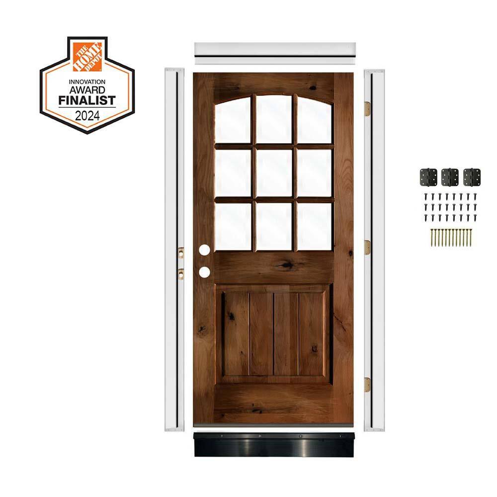 Krosswood Doors DIY RTA Kit 32in.x80in. Arch Top RH Clear Glass Window ...