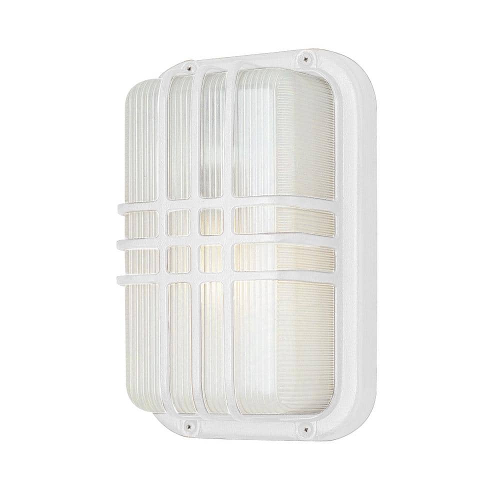Bel Air Lighting Walker 10 in. 1-Light White Rectangular Bulkhead ...