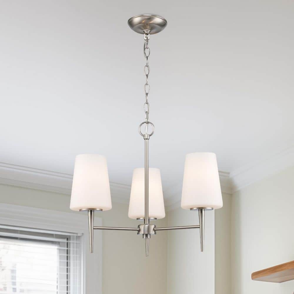 Bel Air Lighting Horizon 3-Light Brushed Nickel Hanging Chandelier ...