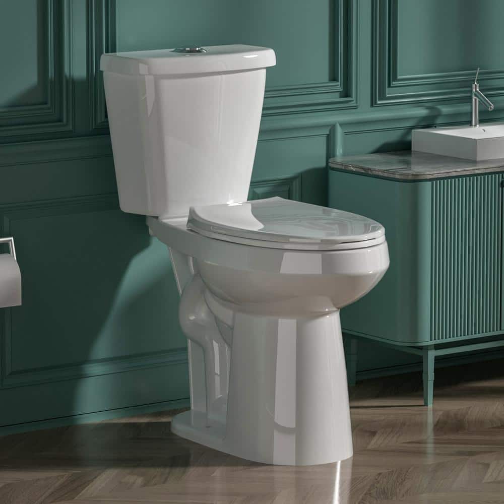 Kuomih 21 in. Extra Tall Toilet 2-Piece 1.1/1.6 GPF Dual Flush ...