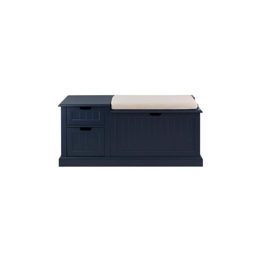 Home Decorators Collection Midnight Blue Wood Entryway Bench with Flip ...