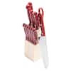 Lexi Home 13-Piece Stainless Steel Red Knife Block Set LB5342 - The ...