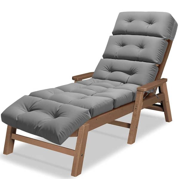 MOEPISY Patio Pool Lounge Chair Cushions 74.4 x 22 x 4 in. Grey ...
