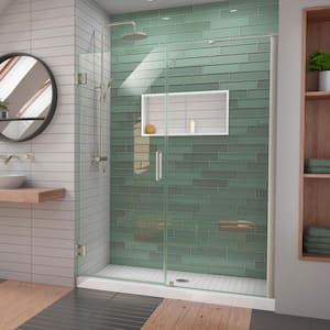 DreamLine Unidoor Plus 48 in. W x 36-3/8 in. D x 72 in. H Frameless Hinged Shower Enclosure in ...