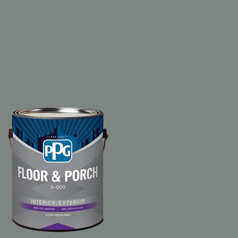 PPG 1 gal. PPG10-06 Thunderbolt Satin Interior/Exterior Floor and Porch ...