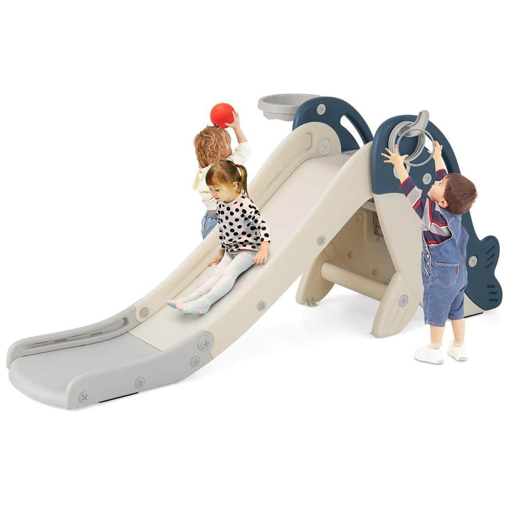 HONEY JOY Foldable Toddler Slide Freestanding Baby Slide Climber ...