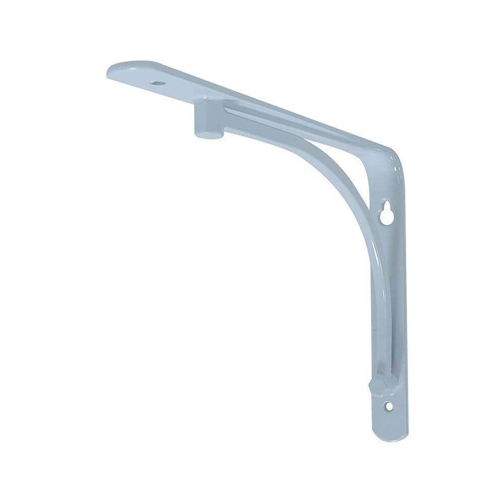 Everbilt 6 in. x 8 in. White Steel Classic Arch Decrative Shelf Bracket ...