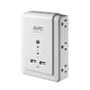 APC White SurgeArrest Surge Protector with 6 outlets and 2 USB ports ...