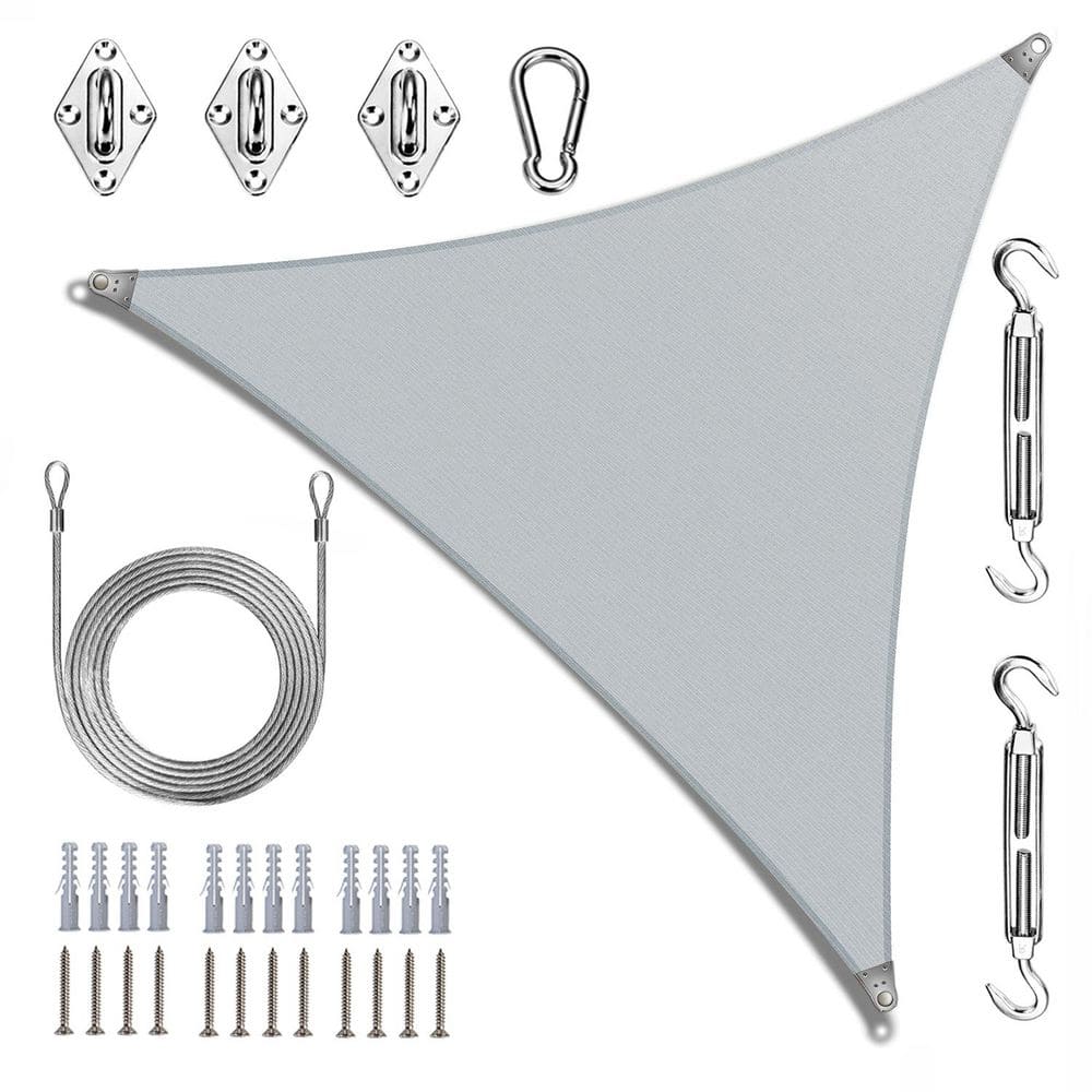 Super Ring 30 ft. x 30 ft. x30ft. Triangle Sun Shade Sail with Hardware ...